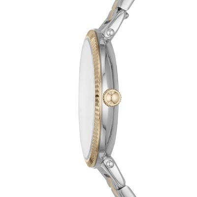 Daisy Three Hand Two Tone Stainless Steel Watch and Bracelet Set ES5249SET Watch Station