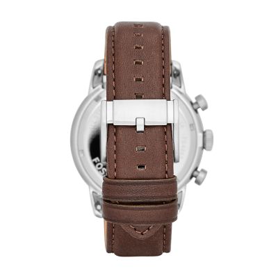 montre townsman chronographe en cuir brun