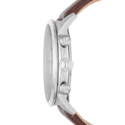 montre townsman chronographe en cuir brun