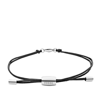 Star Black Leather Bracelet