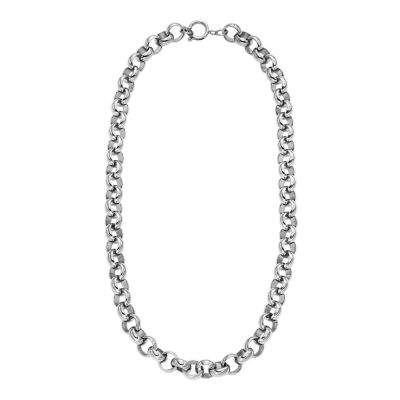 Fossil Archival Bold Links Stainless Steel Chain Necklace International ...