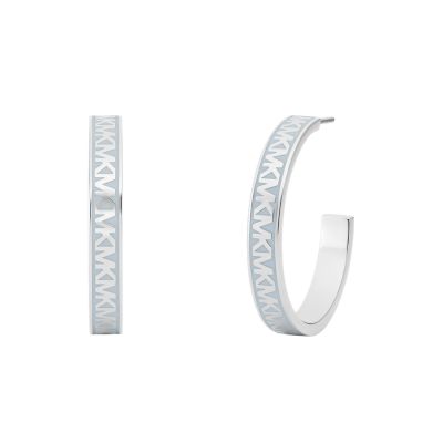 Michael kors silver hoops store