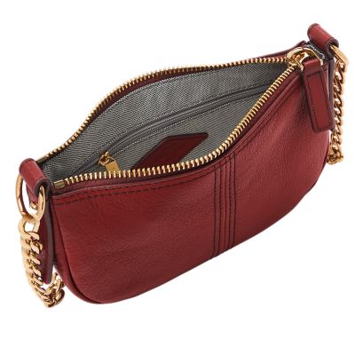 Fossil Jolie Leather Mini Baguette Crossbody Bag International Shipping